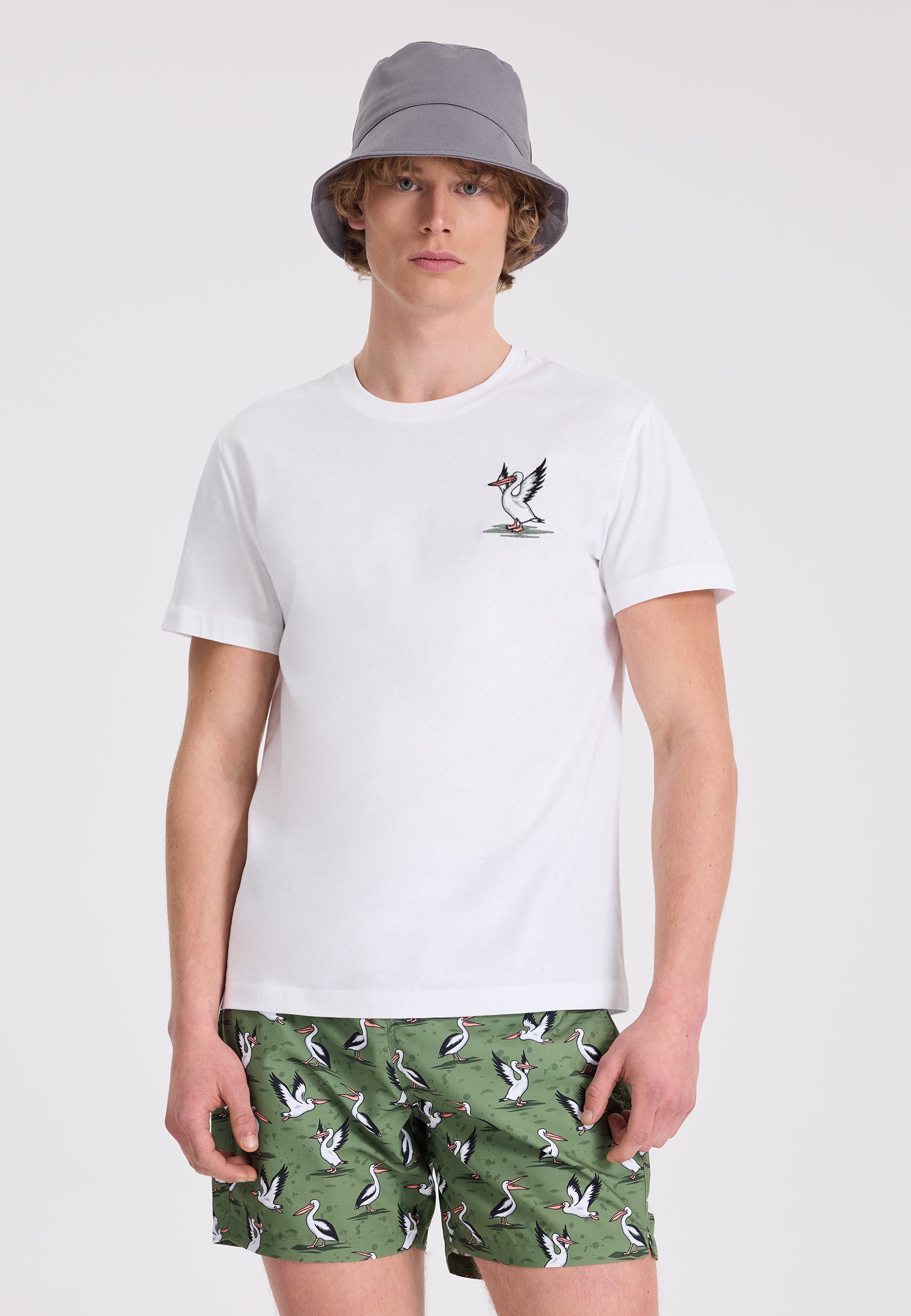 WMEMBROIDERY PELICAN TEE in White